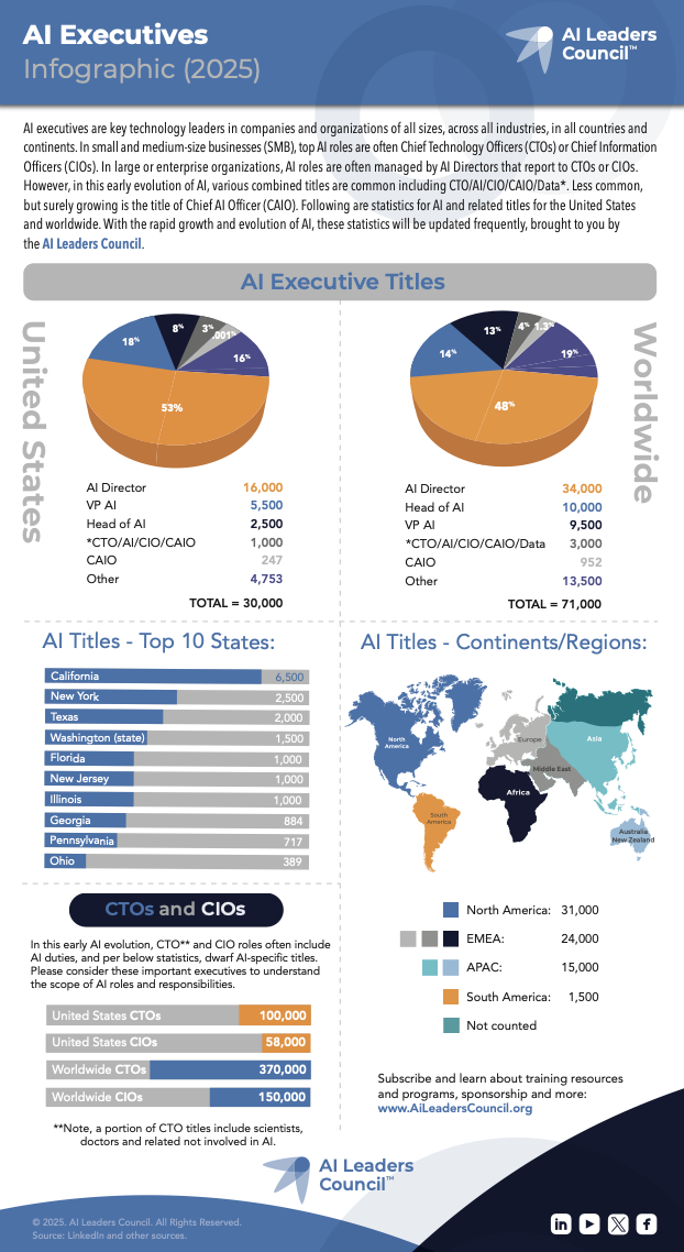 AI Executives - Statistics Infographic (2025) - AI Leaders Council